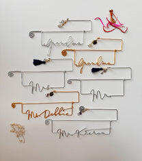 Personalized Wire Name Bookmark – Vertical – Paper Pliers